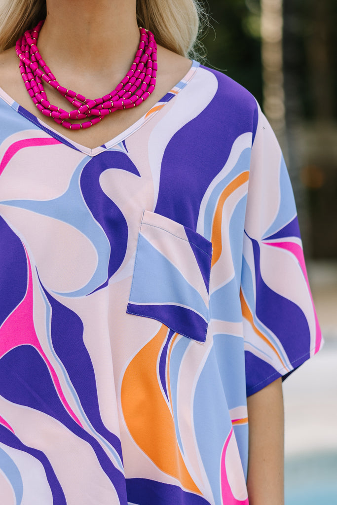 Couldn't Be Better Purple Abstract Top – Shop the Mint