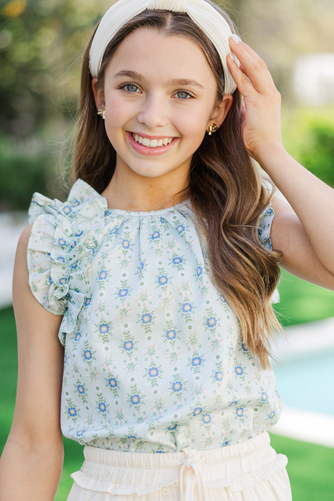 Girls: The Ruby Mint Floral Ruffled Blouse – Shop the Mint