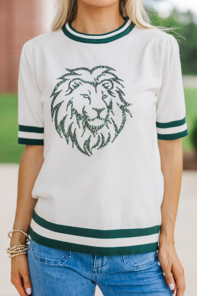 Stay In Character White Lions Sweater Shop The Mint