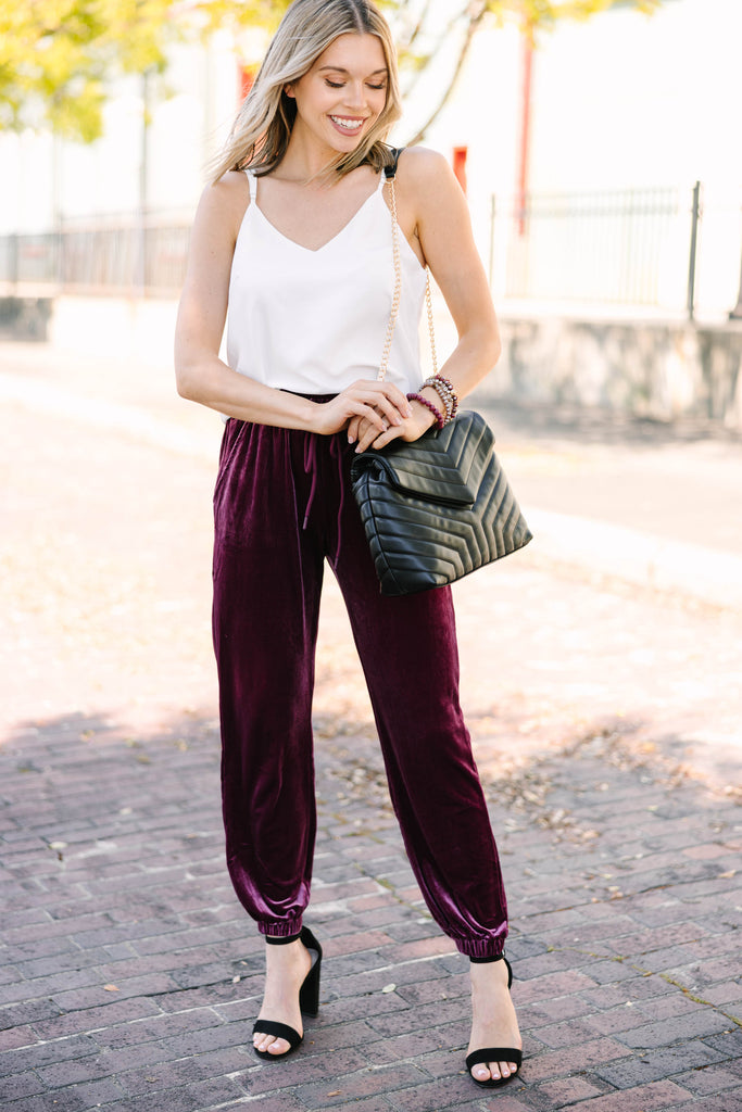 Pull Some Strings Rose Pink Velvet Joggers – Shop the Mint