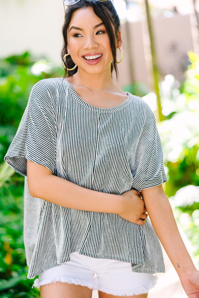 Confident Decisions Black Ribbed Top - Casual Women's Tops#N# #N# #N# # ...