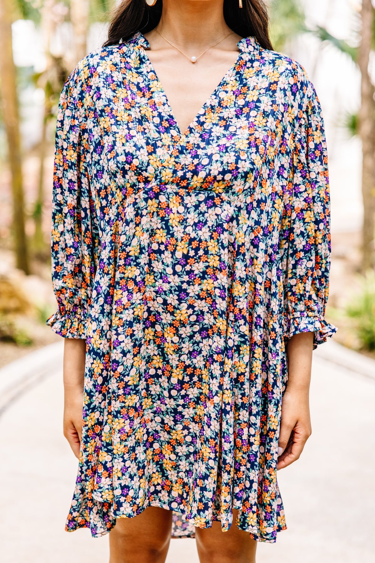 Dance For Hours Navy Blue Ditsy Floral Dress – Shop the Mint