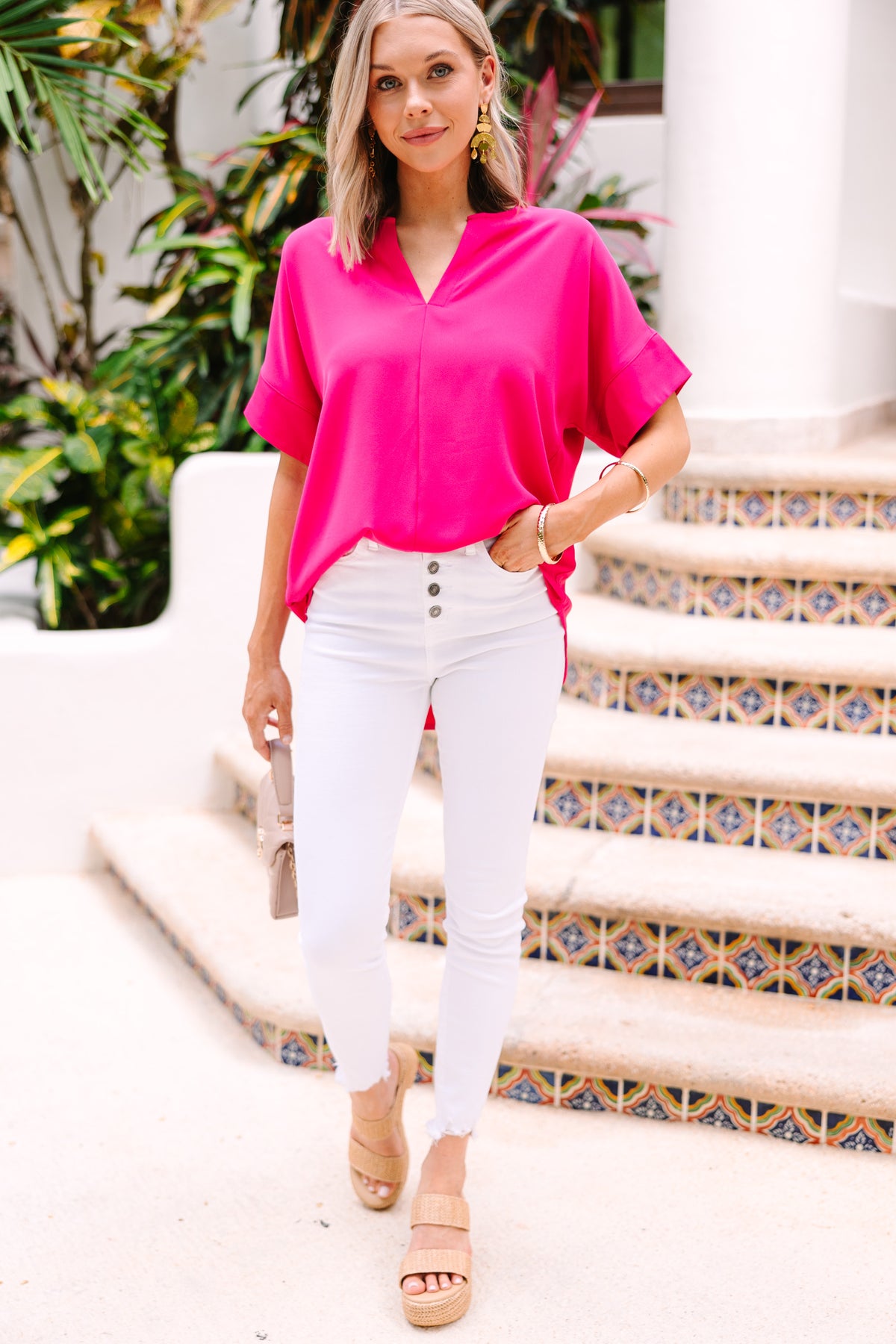 Classically Cute Hot Pink Top - Casual Tops – Shop the Mint
