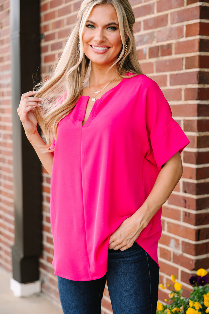 Classically Cute Hot Pink Top - Casual Tops – Shop the Mint