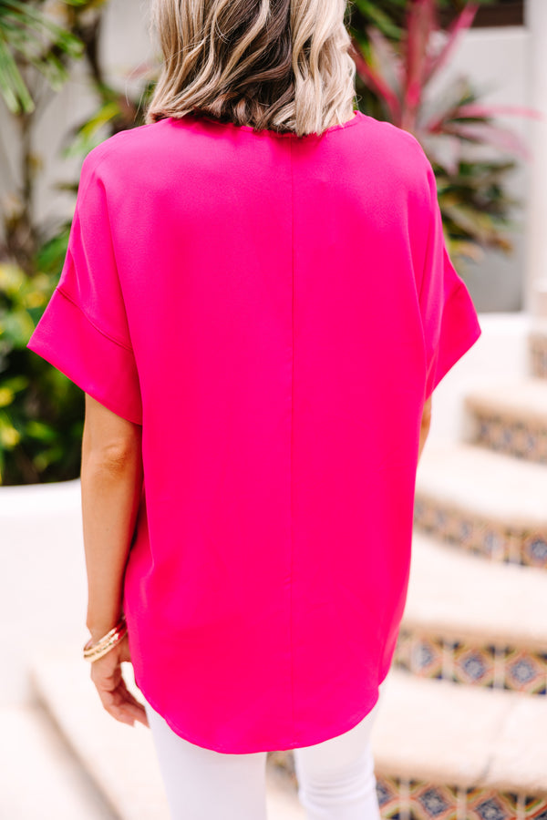 Classically Cute Hot Pink Top - Casual Tops – Shop the Mint