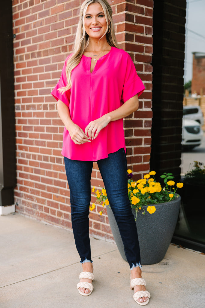 Classically Cute Hot Pink Top - Casual Tops – Shop the Mint