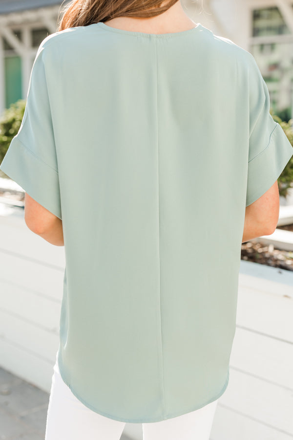 Cute Light Green Top - Classic Women's Tops – Shop the Mint