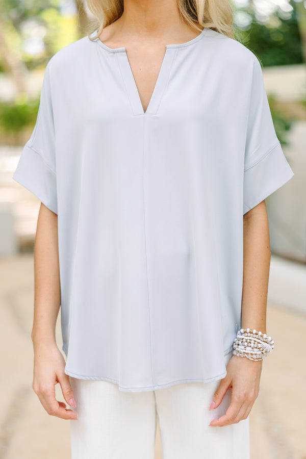 Casual Light Gray Top - Classic Women's Tops – Shop the Mint