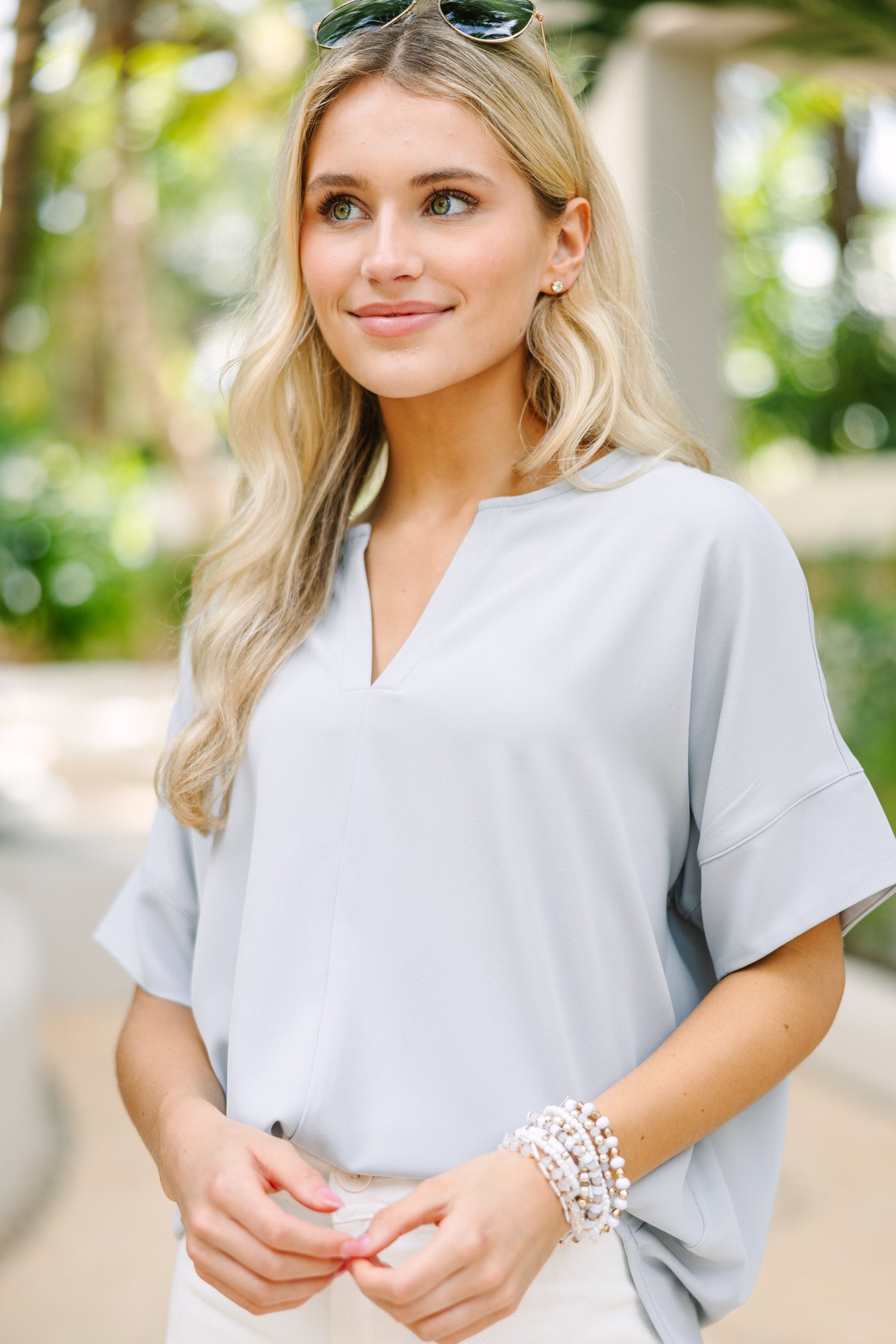 Casual Light Gray Top - Classic Women's Tops – Shop the Mint