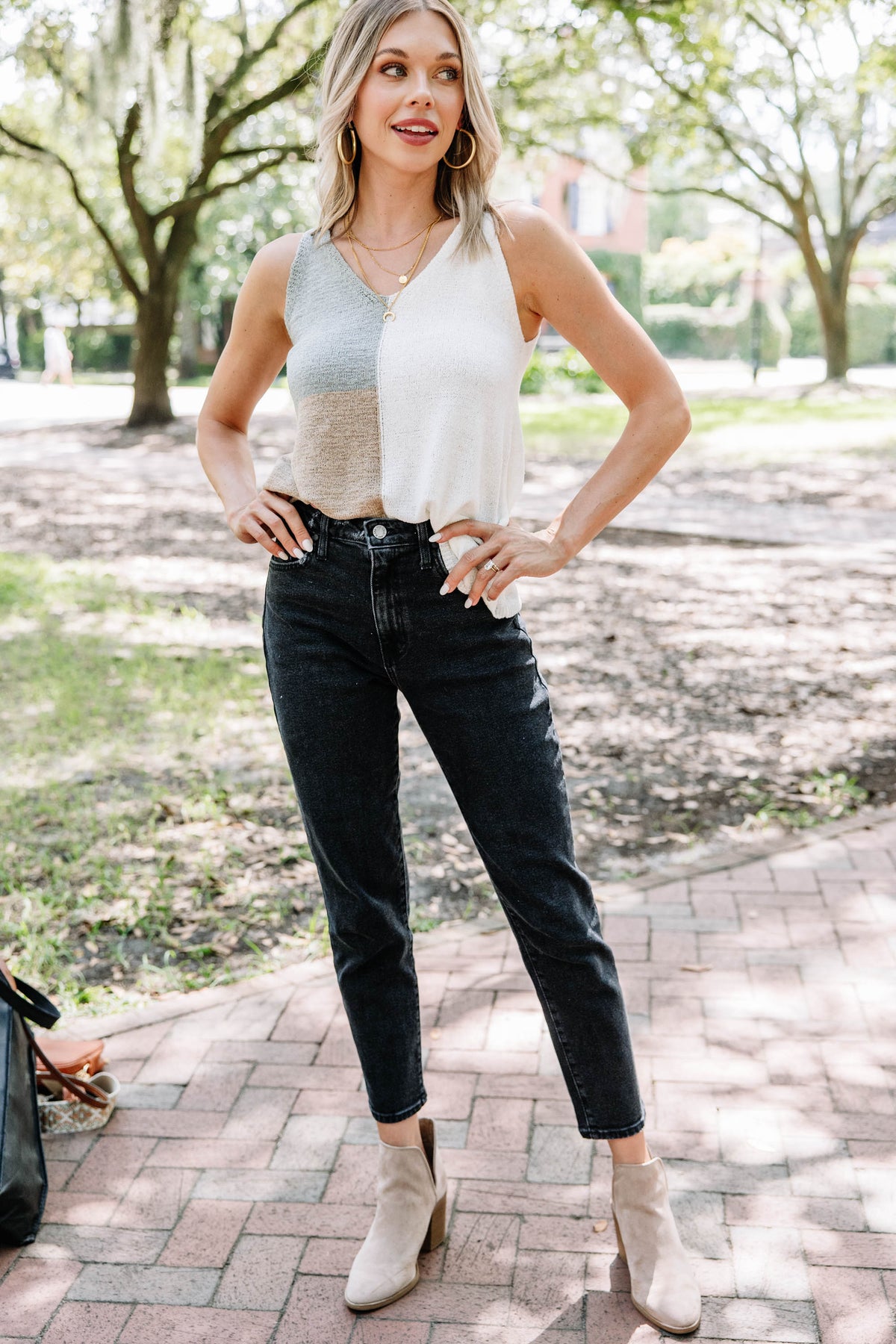 Over The Top Off White Colorblock Tank – Shop the Mint