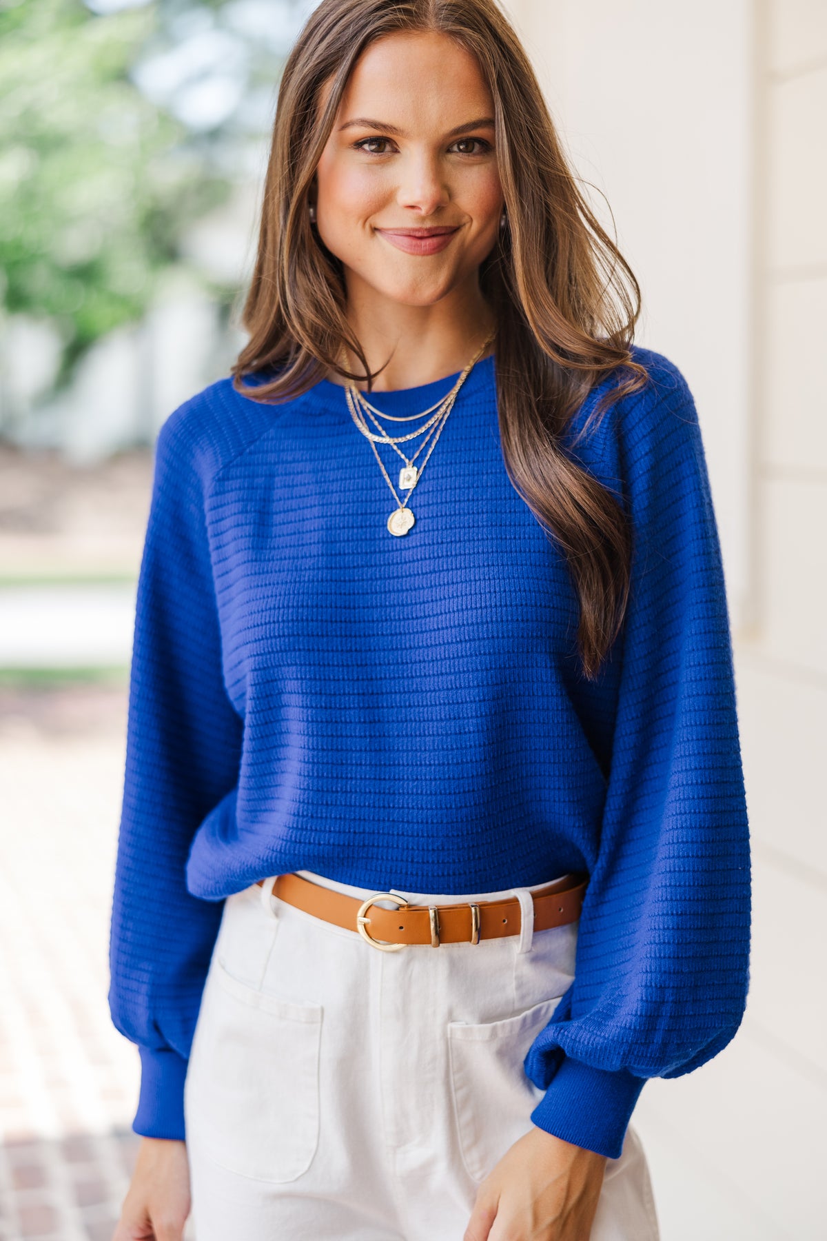 In The Works Royal Blue Ribbed Sweater – Shop the Mint