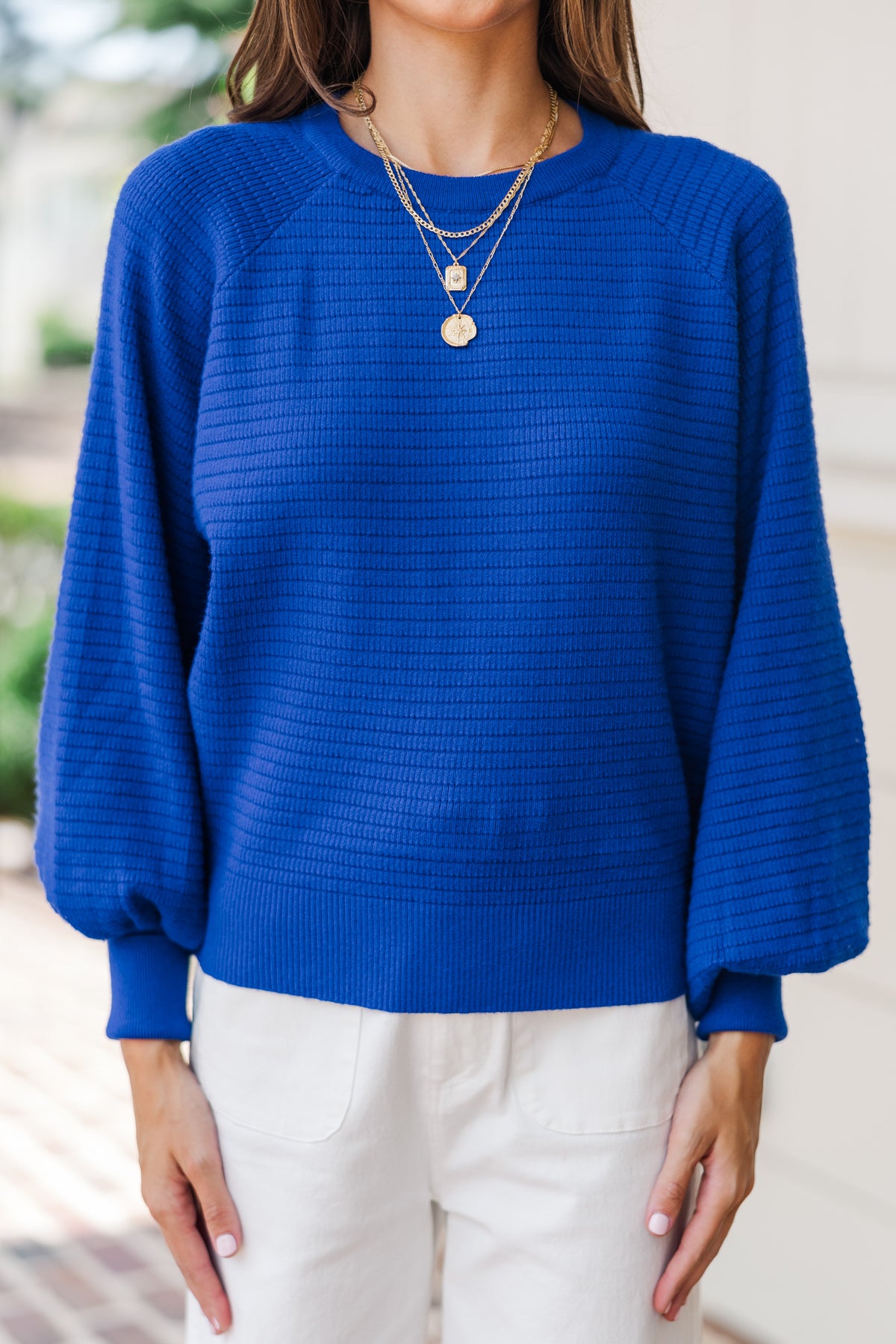 In The Works Royal Blue Ribbed Sweater – Shop the Mint