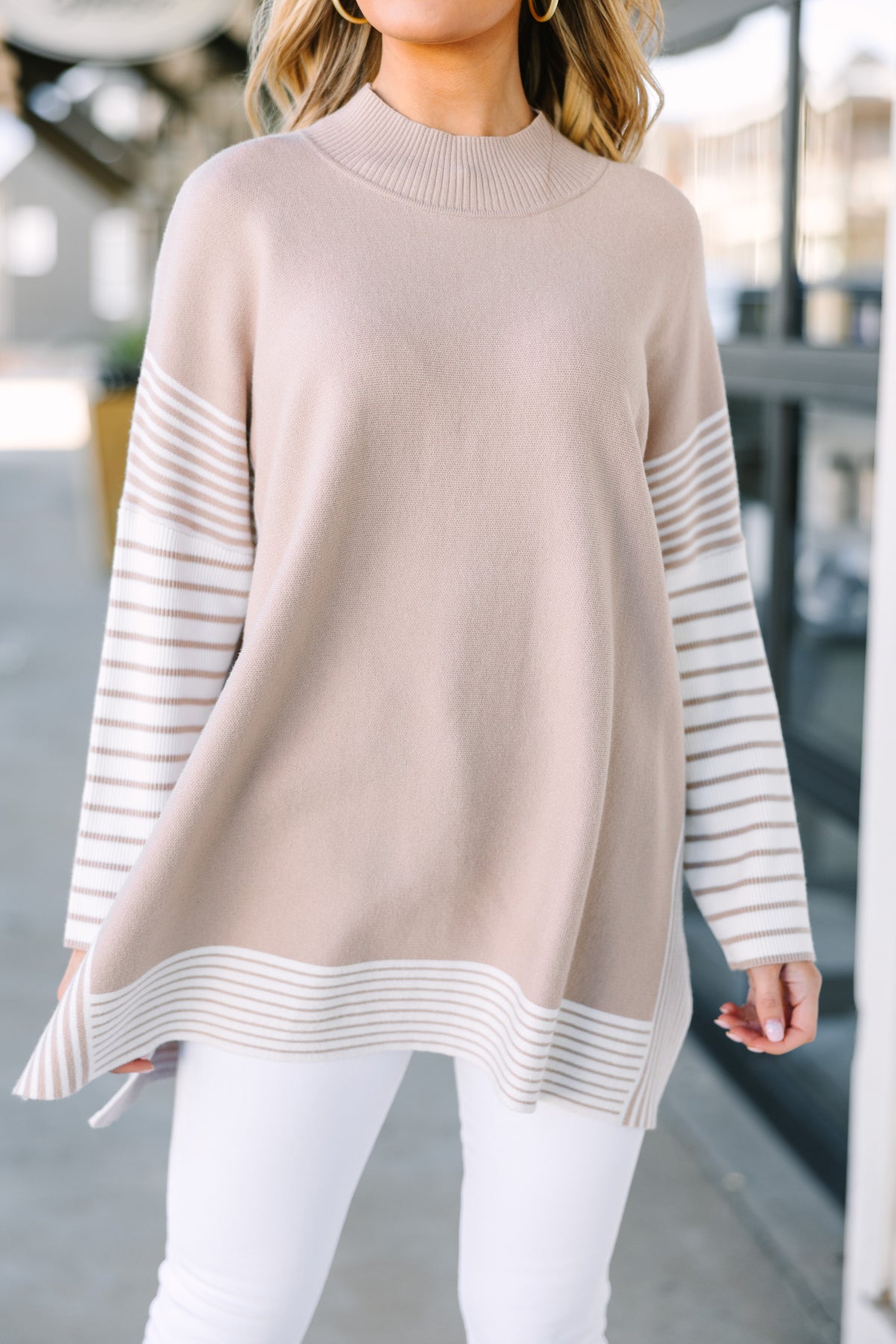 All In Taupe Brown Striped Tunic – Shop the Mint