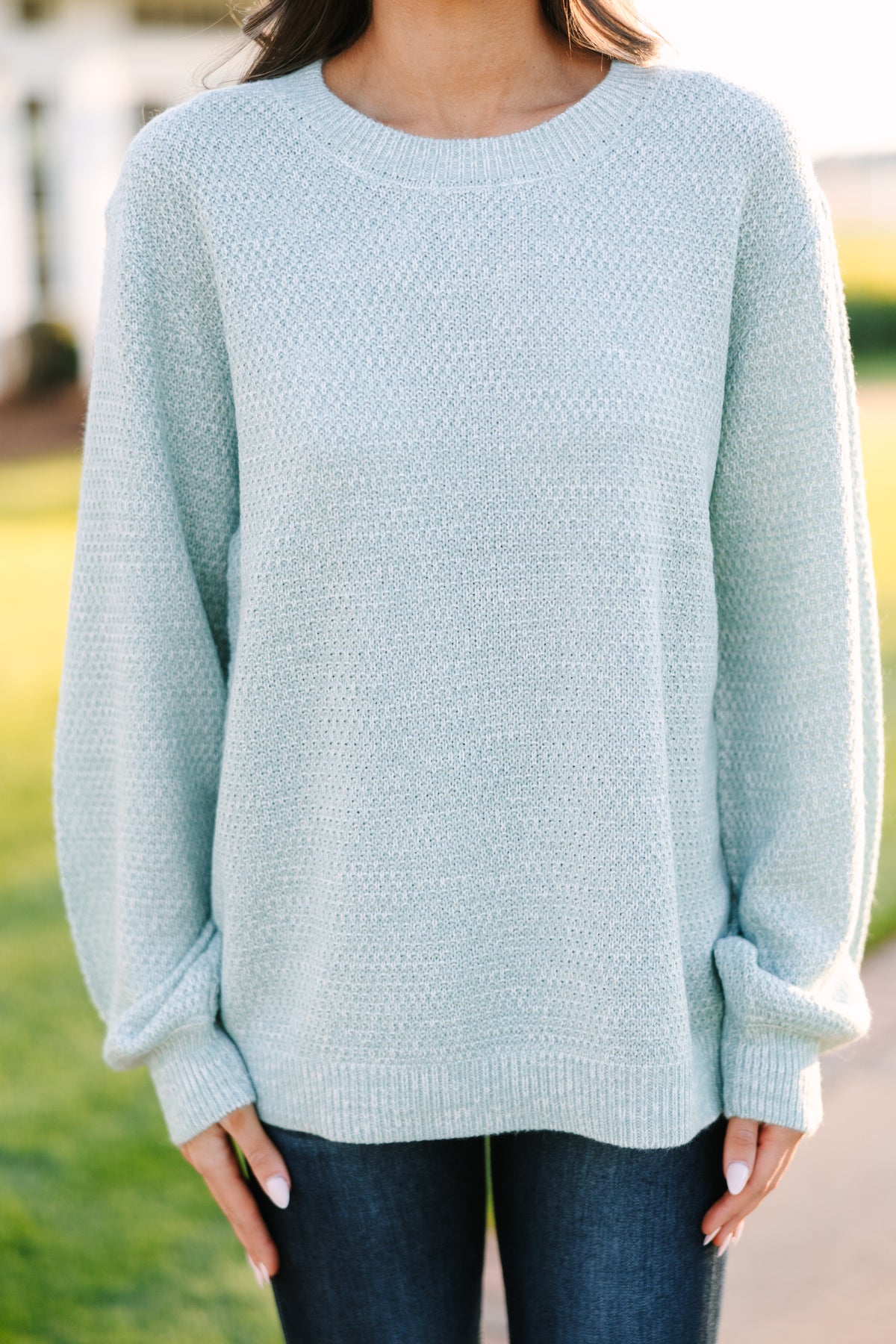 Cute Light Green Bubble Sleeve Sweater - Classic Sweaters – Shop the Mint
