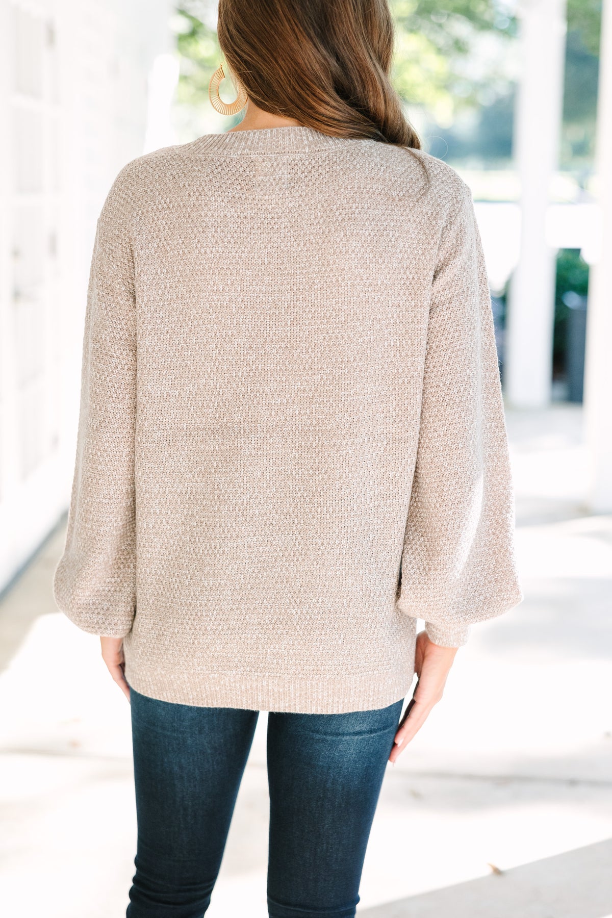 The Slouchy Ash Mocha Brown Bubble Sleeve Sweater – Shop the Mint