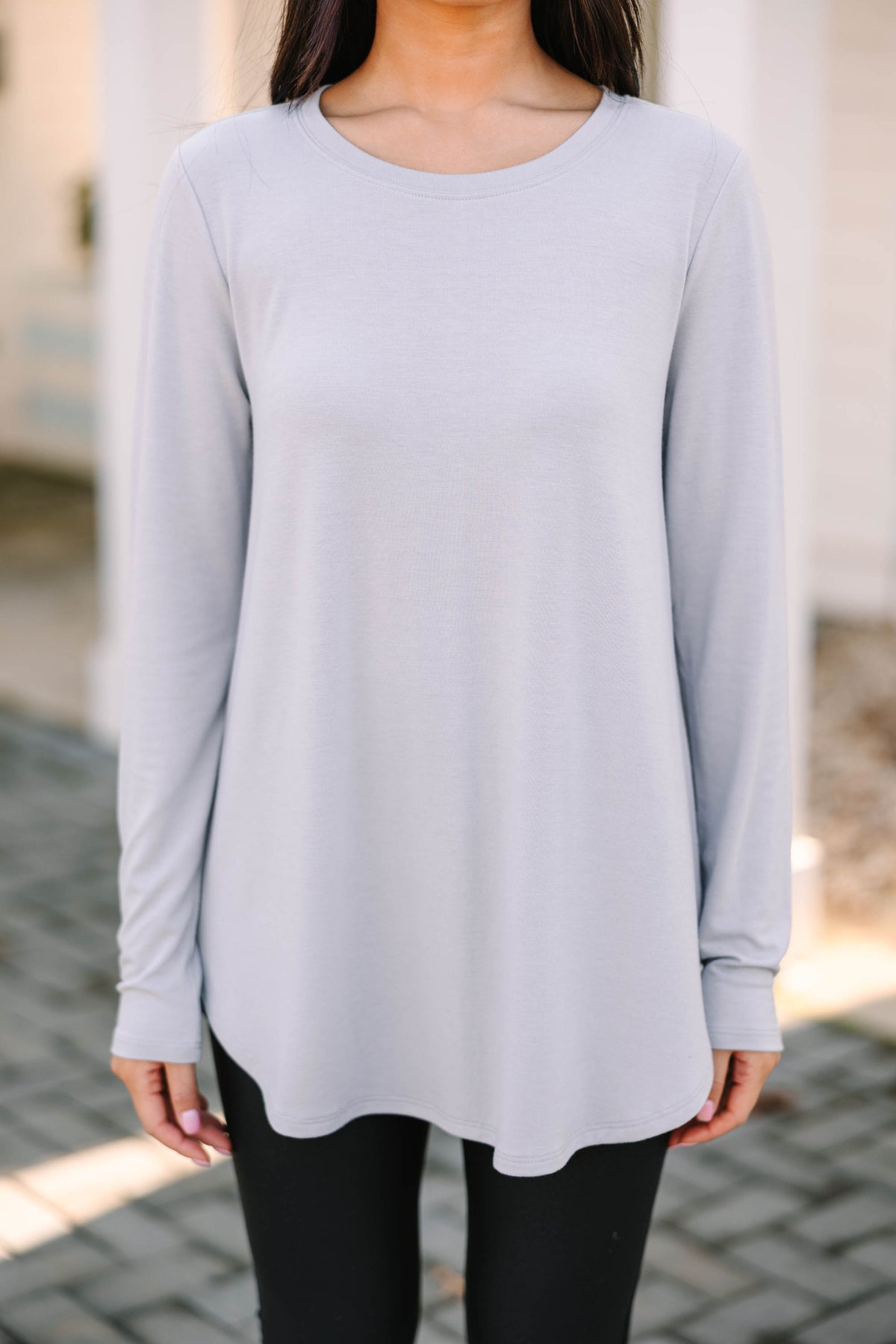 Won't Let You Down Light Gray Classic Top – Shop the Mint