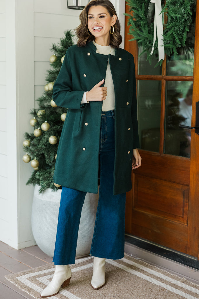City Streets Hunter Green Coat - Flattering Women's Coats – Shop the Mint
