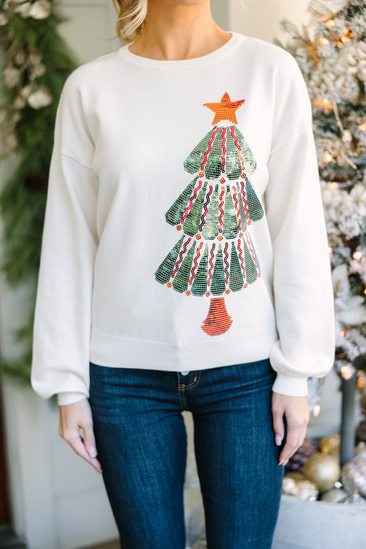 All Is Bright White Sequin Sweater – Shop the Mint