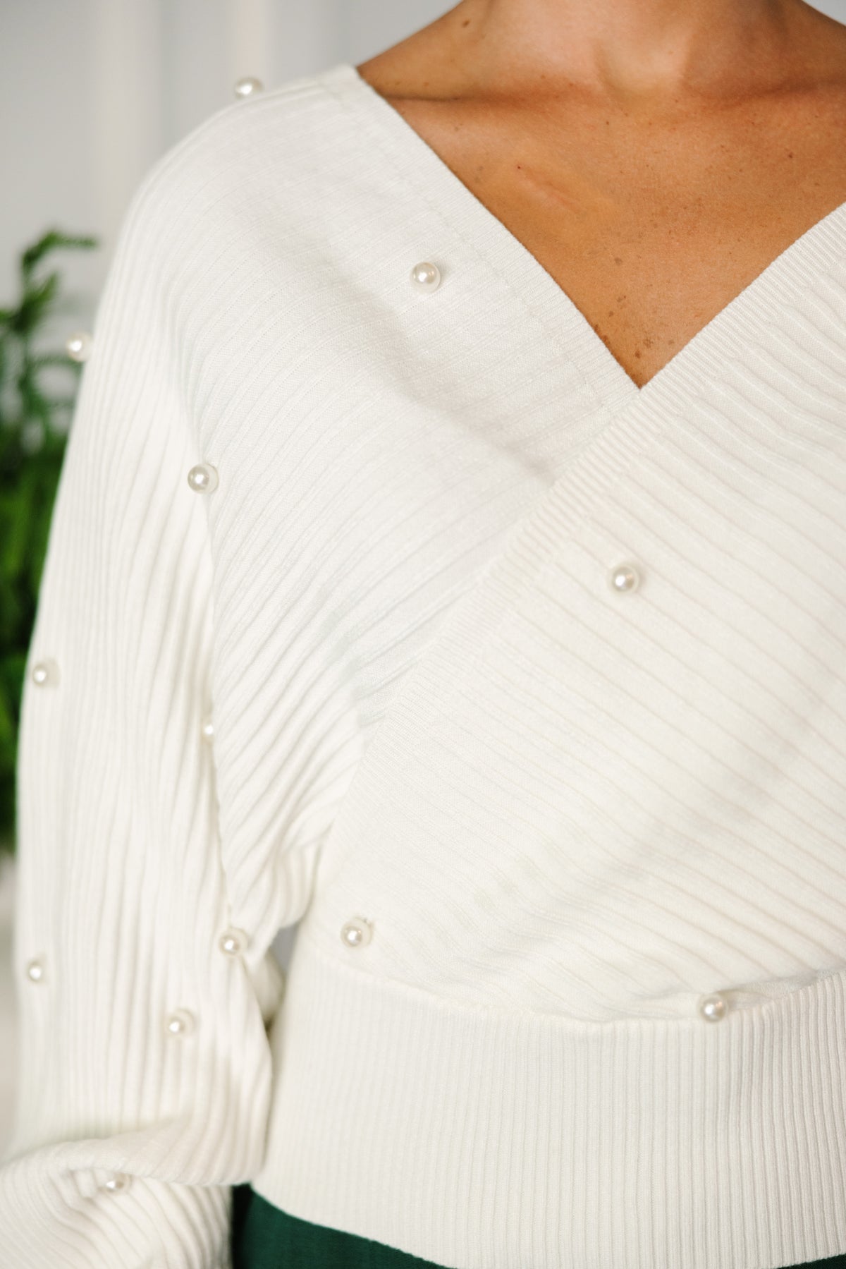 Dramatic Ivory White Embellished Sweater - Girly Sweaters – Shop the Mint