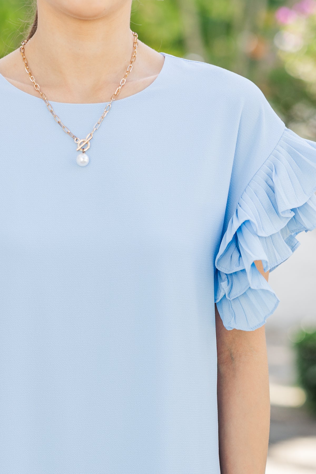 What A Vision Light Blue Ruffled Dress – Shop the Mint
