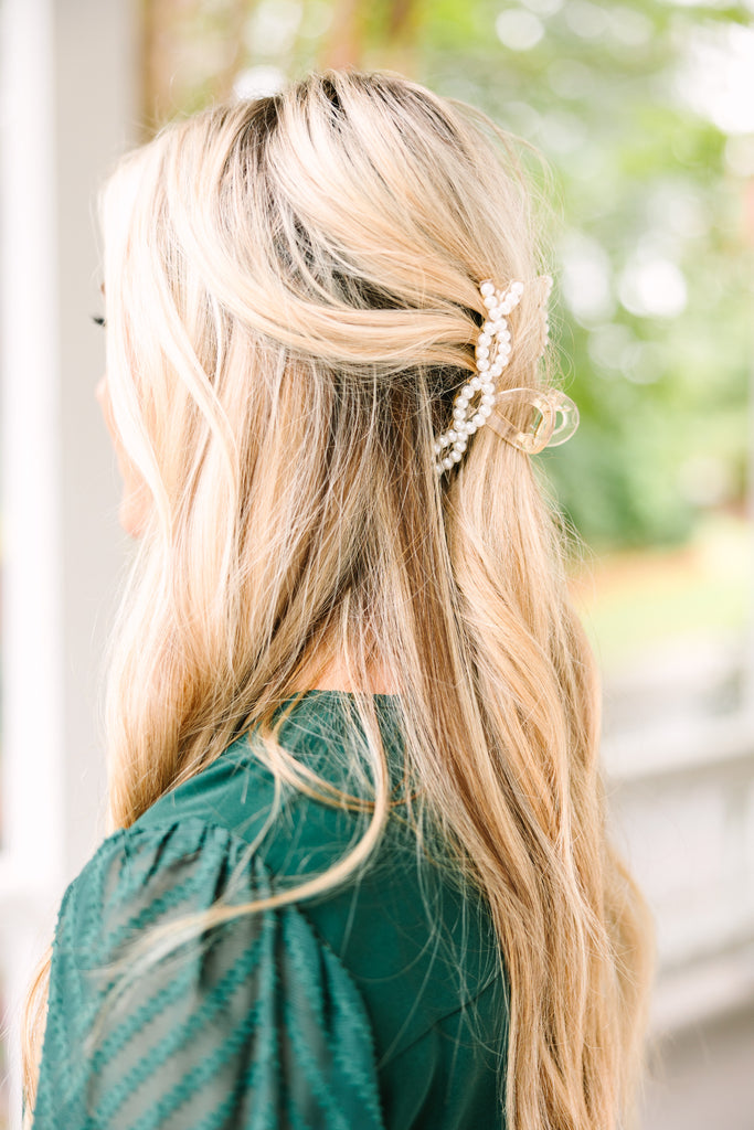 Stay Sweet Clear Pearl Studded Clip – Shop the Mint