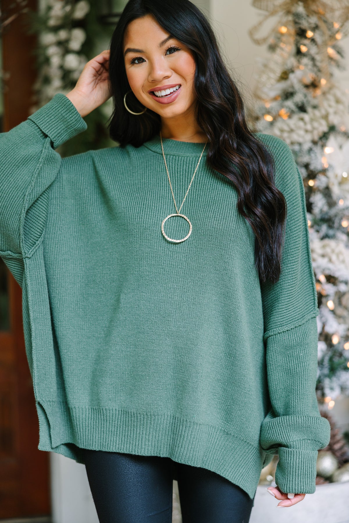 Give You Joy Light Olive Green Dolman Sweater – Shop the Mint