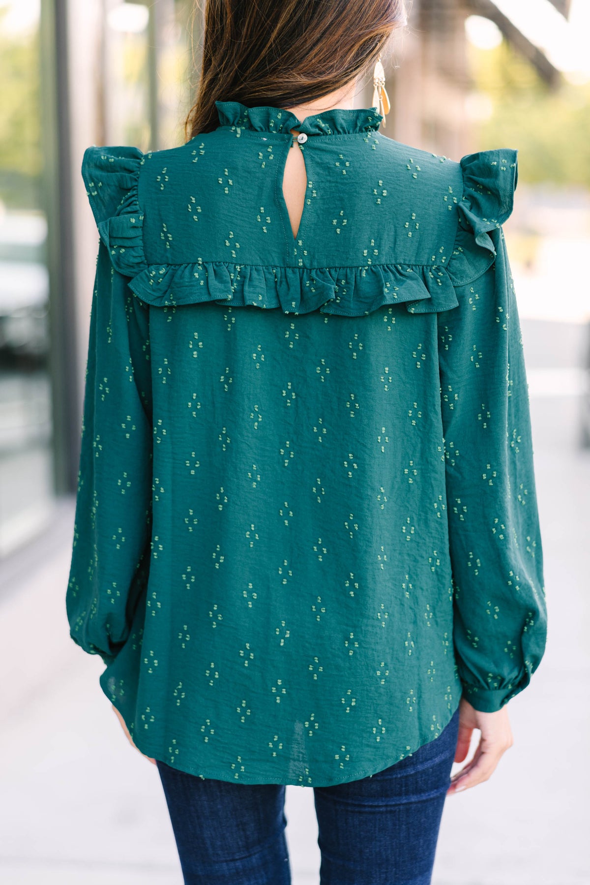 Romantic History Emerald Green Ruffled Blouse – Shop the Mint