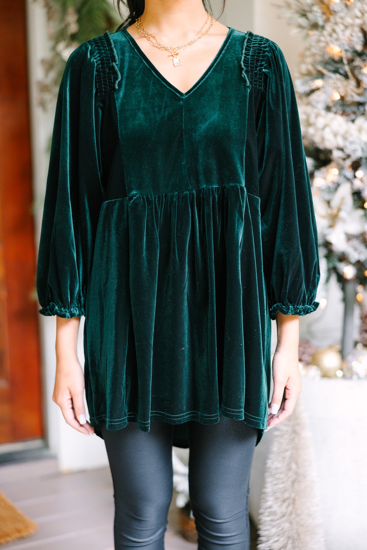 Put Yourself First Emerald Green Velvet Tunic – Shop the Mint