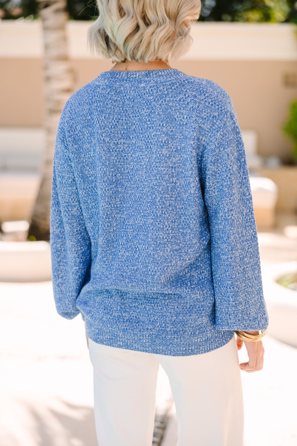 The Slouchy Royal Blue Bubble Sleeve Sweater – Shop the Mint