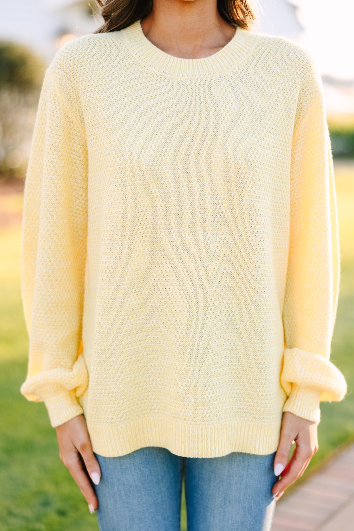The Slouchy Yellow Bubble Sleeve Sweater – Shop the Mint