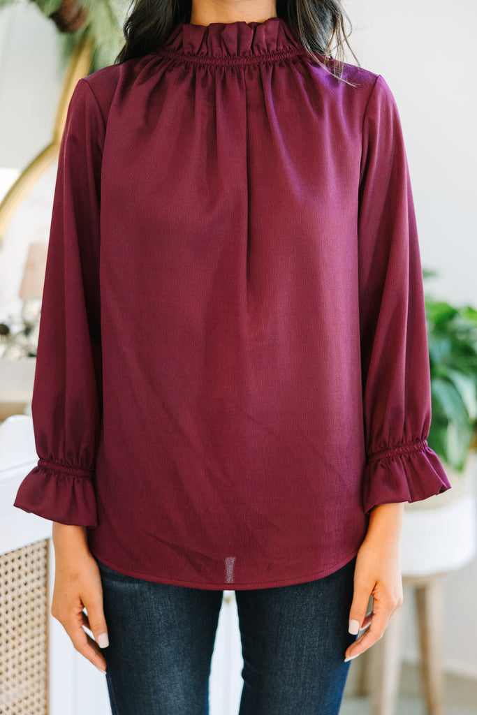 Tried and True Plum Purple Ruffled Blouse – Shop the Mint
