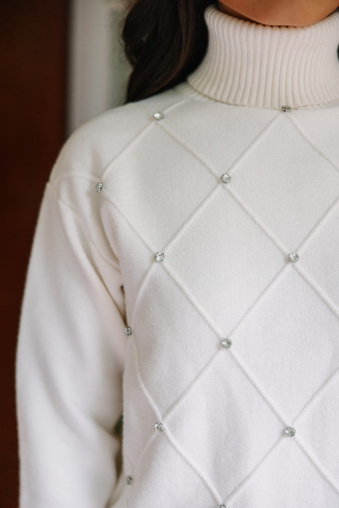 Who You Are Cream White Embellished Sweater – Shop the Mint