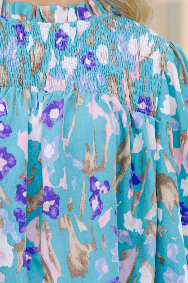 Raise Your Standards Teal Blue Floral Blouse – Shop the Mint
