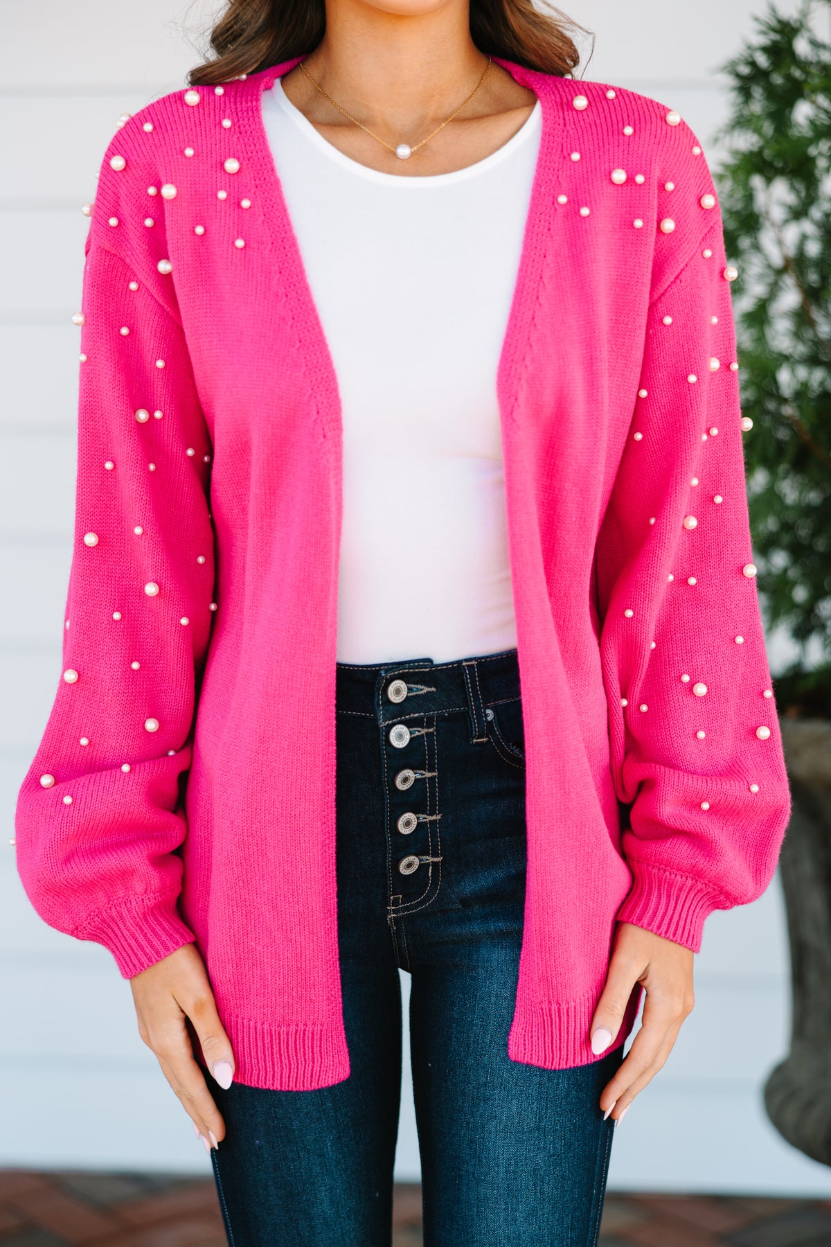 Get Going Fuchsia Pink Embellished Cardigan – Shop the Mint