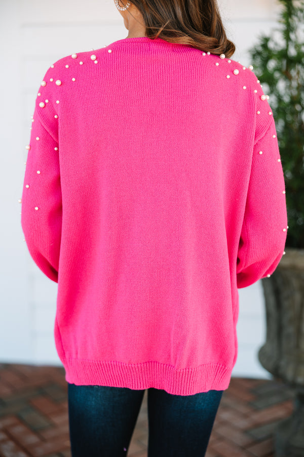 Get Going Fuchsia Pink Embellished Cardigan – Shop the Mint