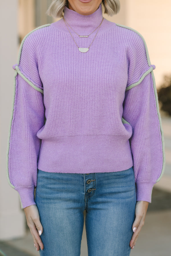 Right This Way Lavender Purple Colorblock Sweater – Shop the Mint
