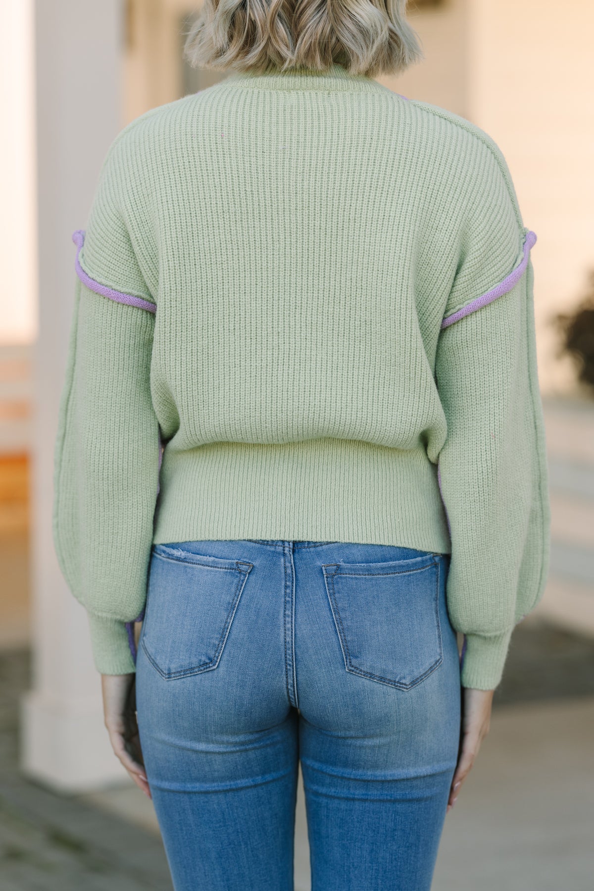 Right This Way Lavender Purple Colorblock Sweater – Shop the Mint