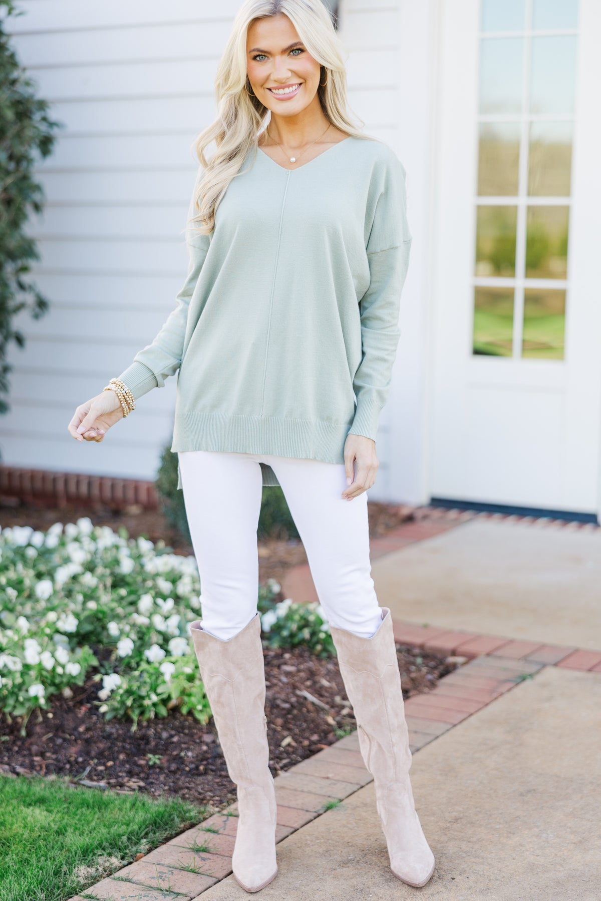 Get To Know You Dusty Green Tunic – Shop the Mint