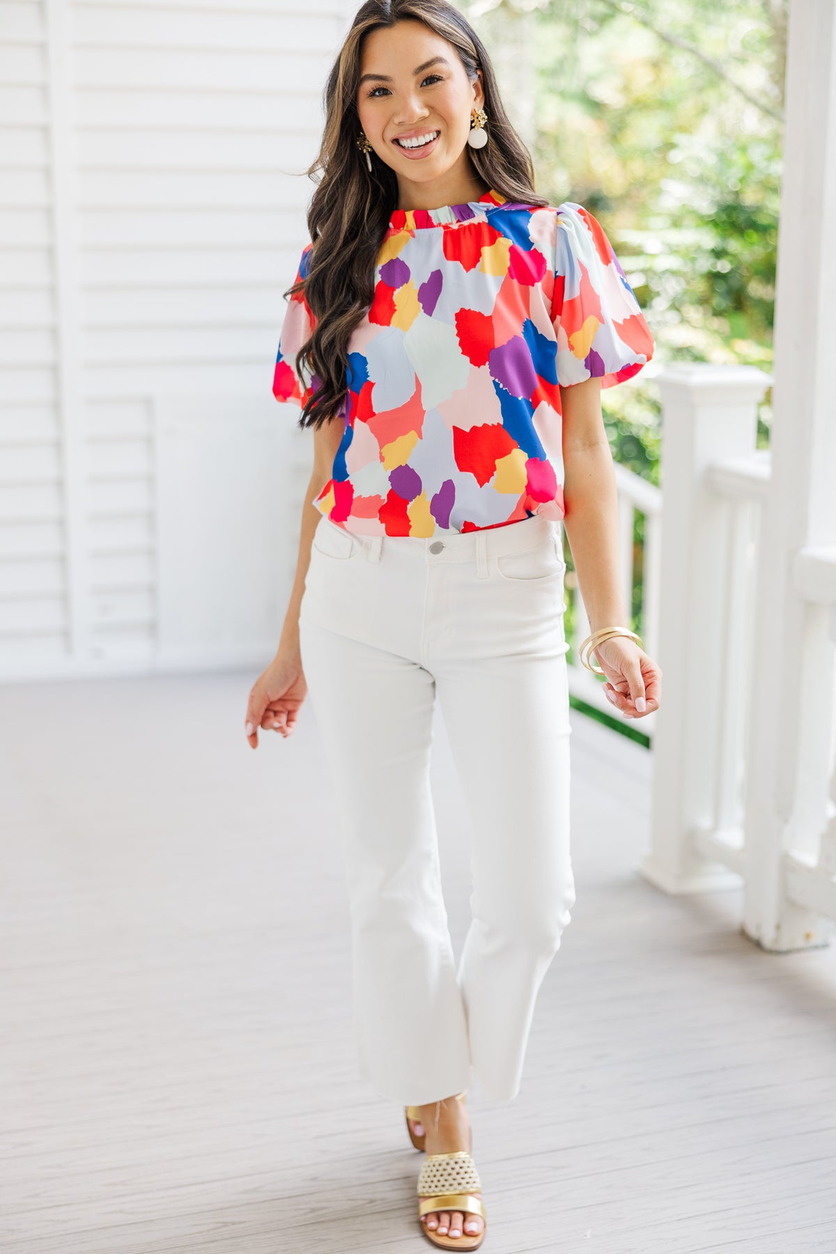 Bright Future Fuchsia Pink Abstract Blouse – Shop the Mint