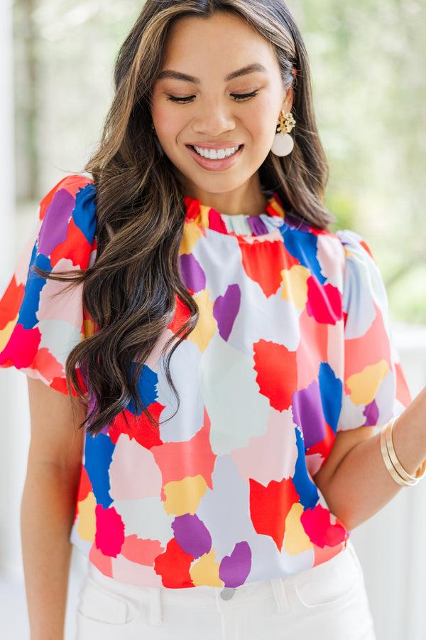 Bright Future Fuchsia Pink Abstract Blouse – Shop the Mint