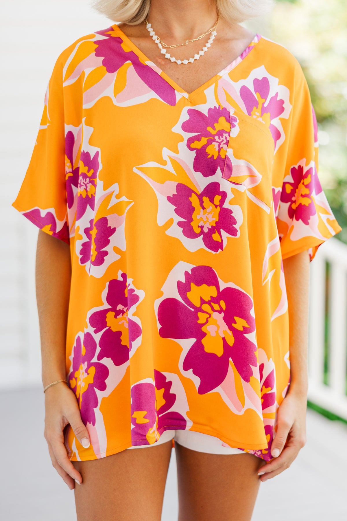 Sunny Days Orange Floral Top – Shop the Mint