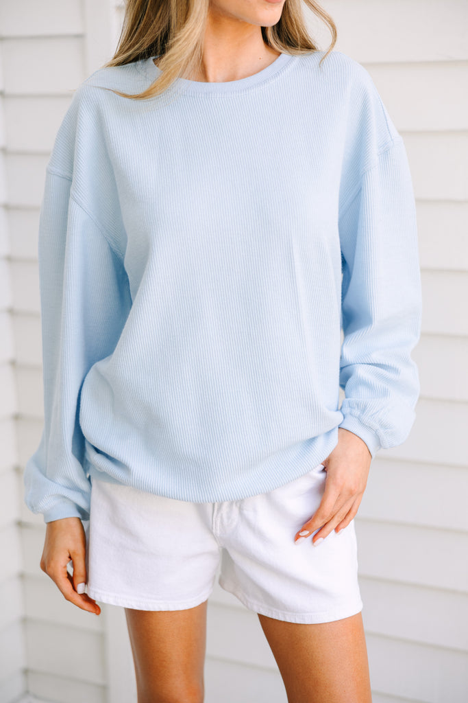 Get Together Light Blue Corded Sweatshirt – Shop the Mint
