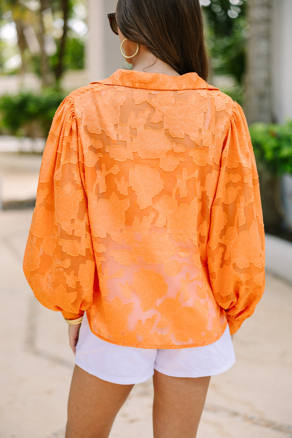 All In The Details Orange Textured Blouse – Shop the Mint