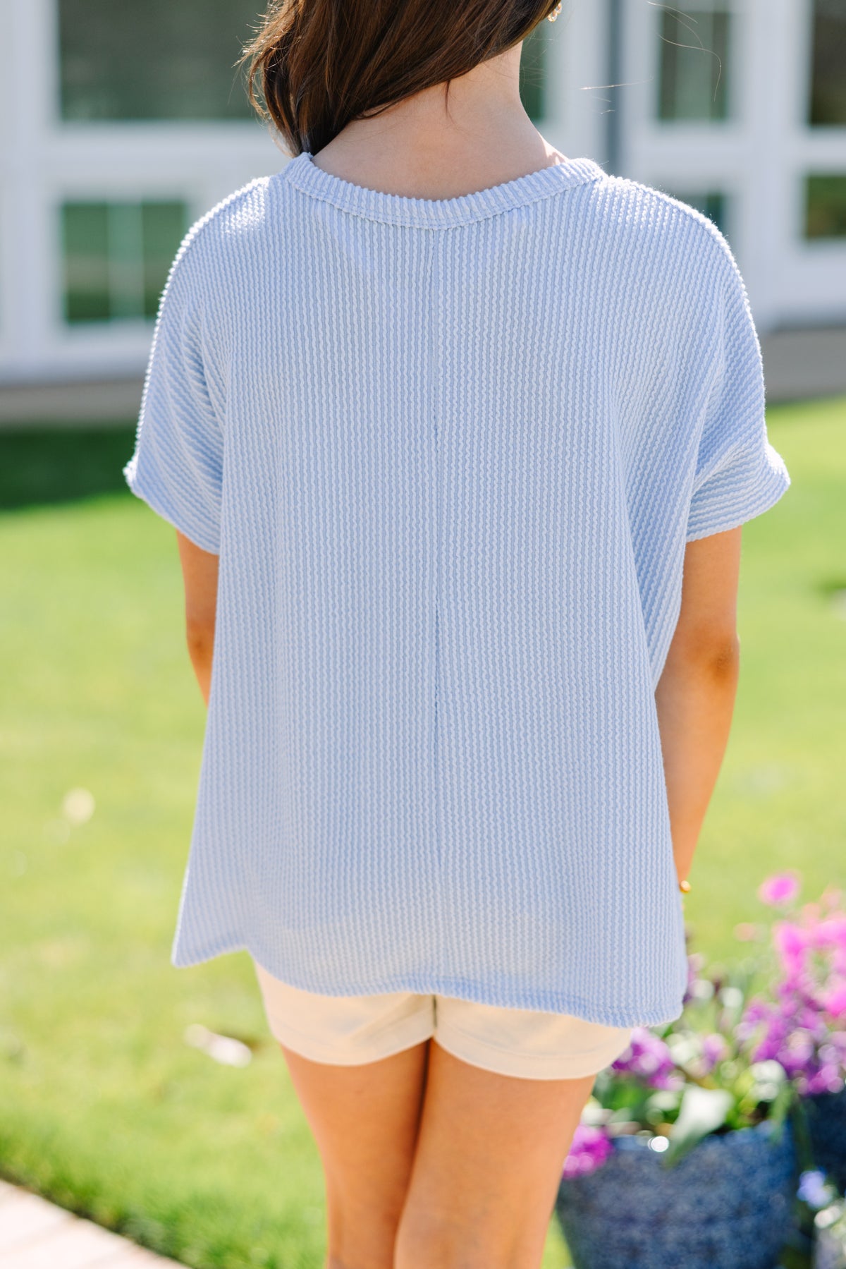 Girls: Confident Decisions Light Blue Ribbed Top – Shop the Mint