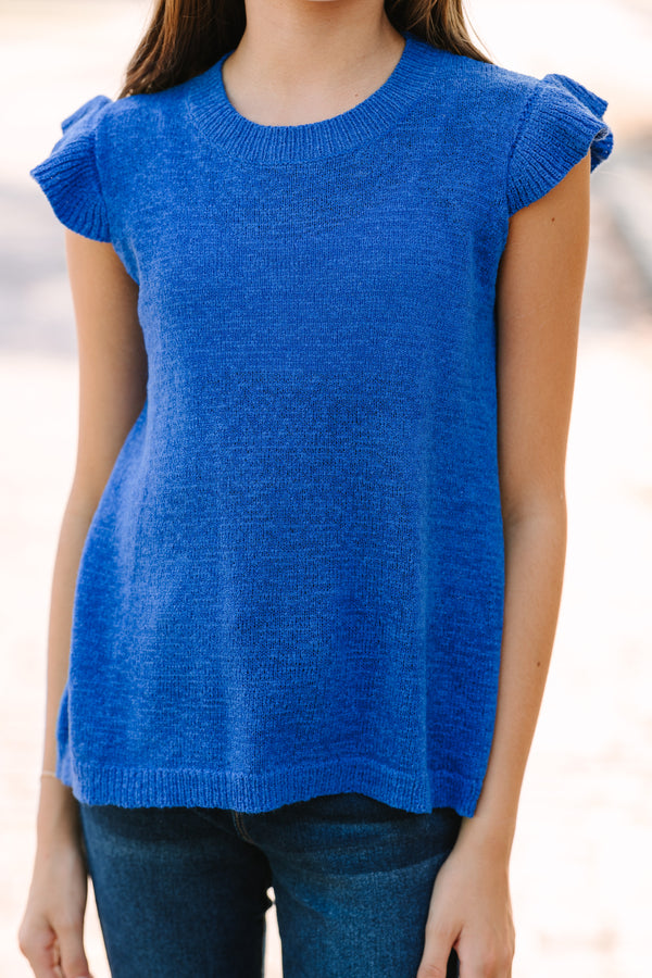 Girls: Certain Joy Royal Blue Knit Top – Shop the Mint