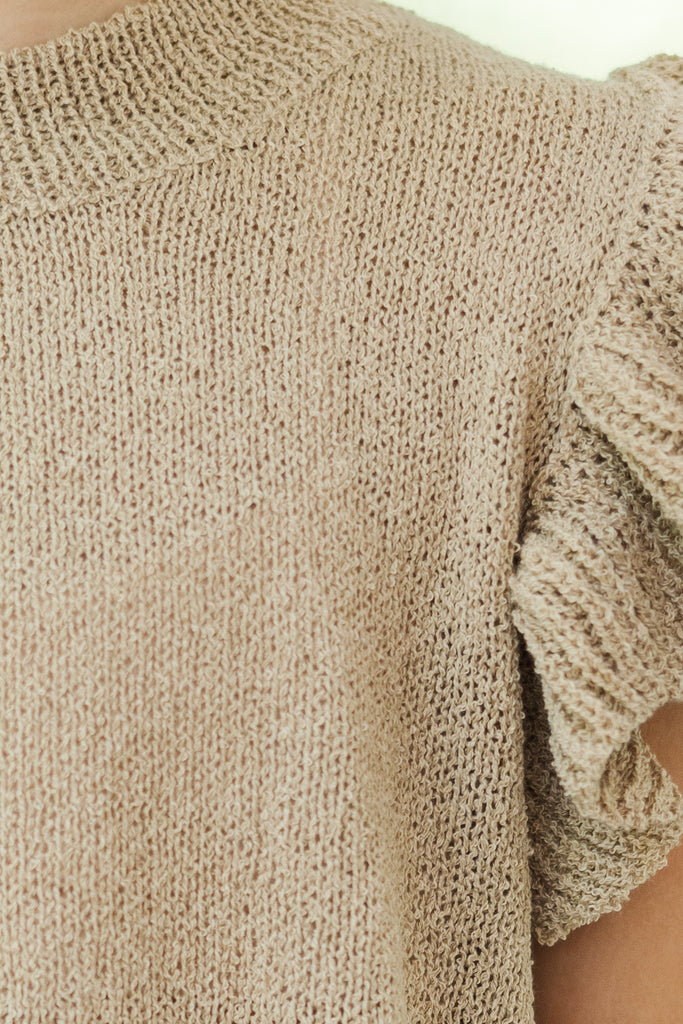 Girls: Certain Joy Taupe Brown Knit Top – Shop the Mint