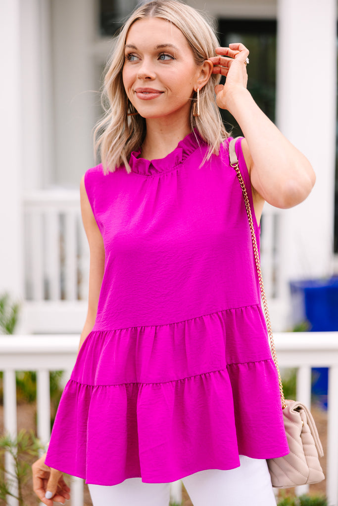 Get A Reaction Fuchsia Pink Tiered Tank – Shop the Mint