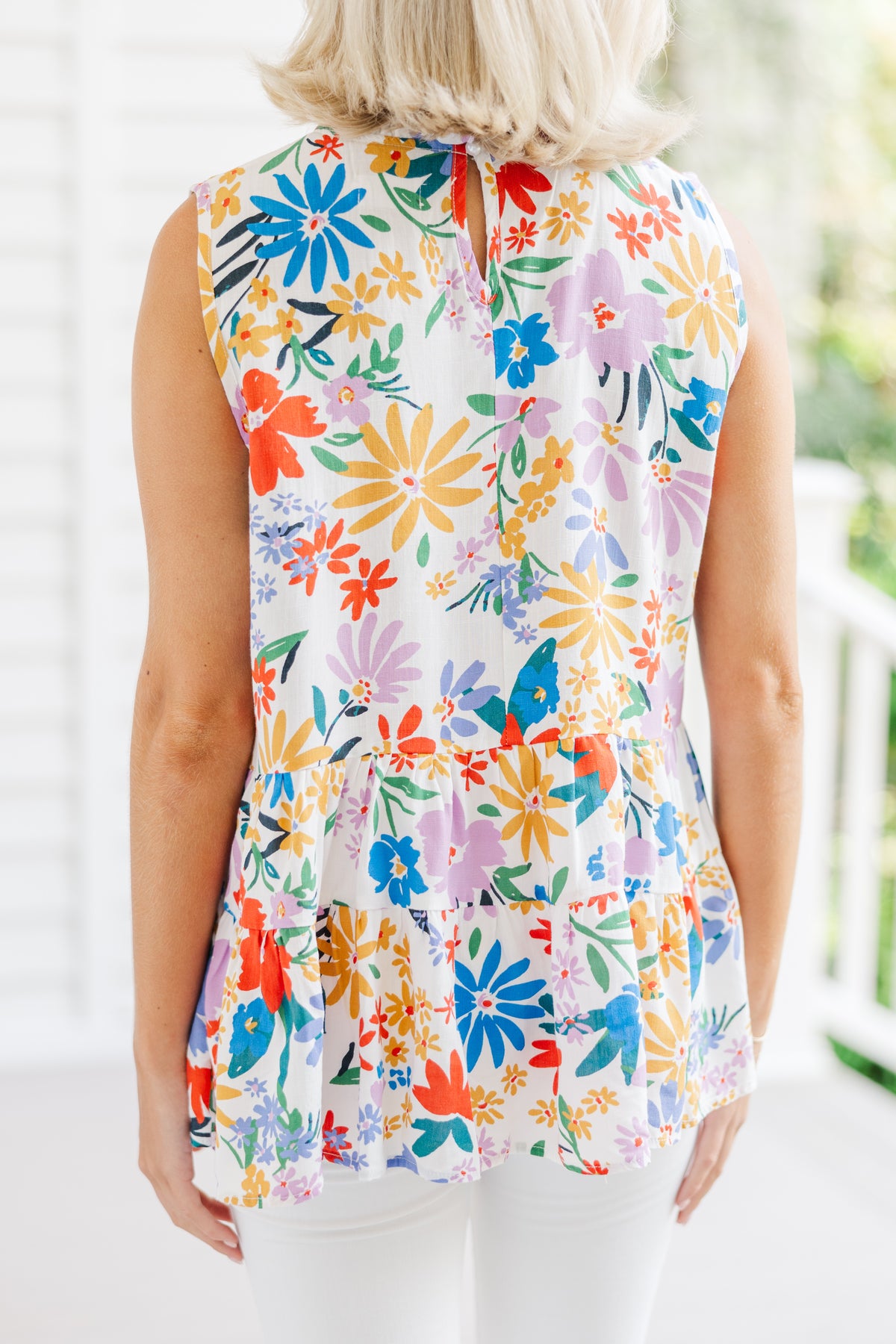 Get A Reaction Red Floral Tiered Tank – Shop the Mint