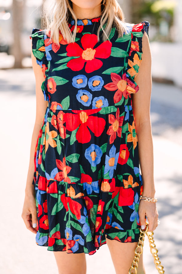 A True Beauty Navy Blue Floral Dress – Shop the Mint