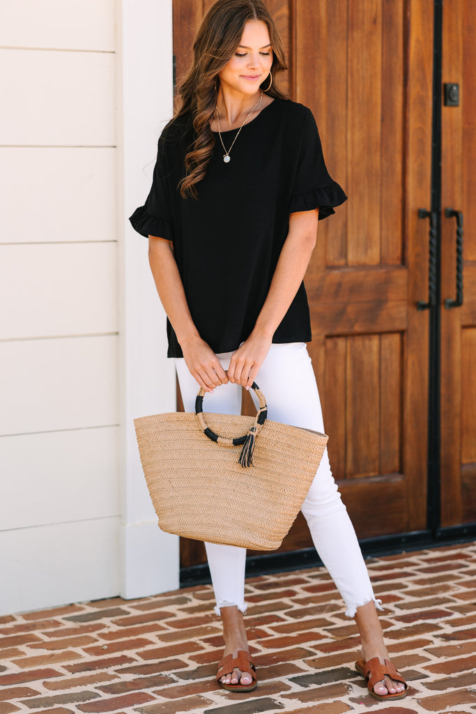 All I Ask Black Ruffled Top – Shop the Mint